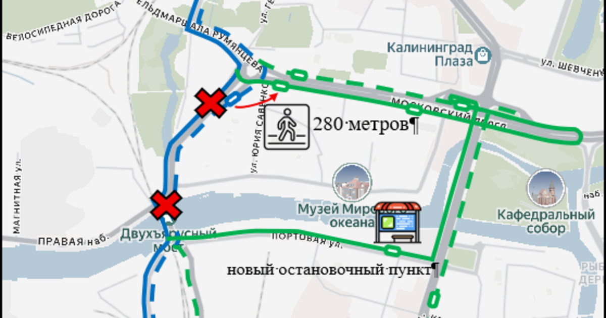 В Калининграде корректируют автобусный маршрут, который пойдёт через ...